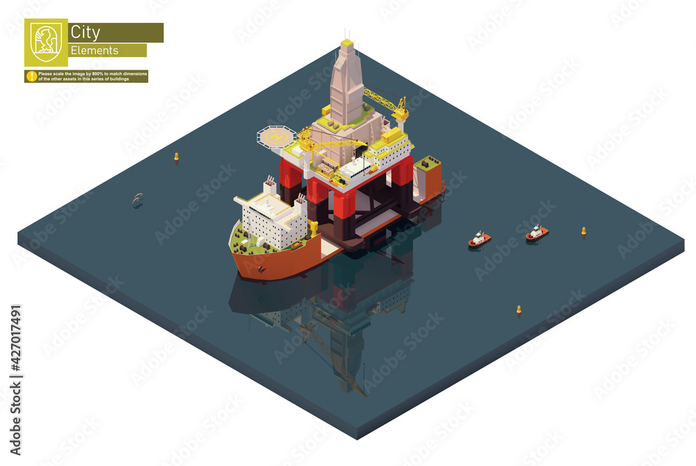 Vector isometric semi submersible heavy lift cargo ship transporting ...