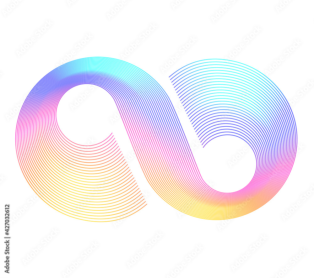 Vector de Stock Design elements. Infinity sign color spectrum. Rainbow ...
