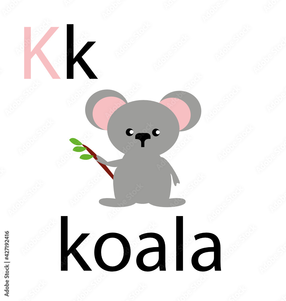 Cute and colorful alphabet letter with illustrations and words ...