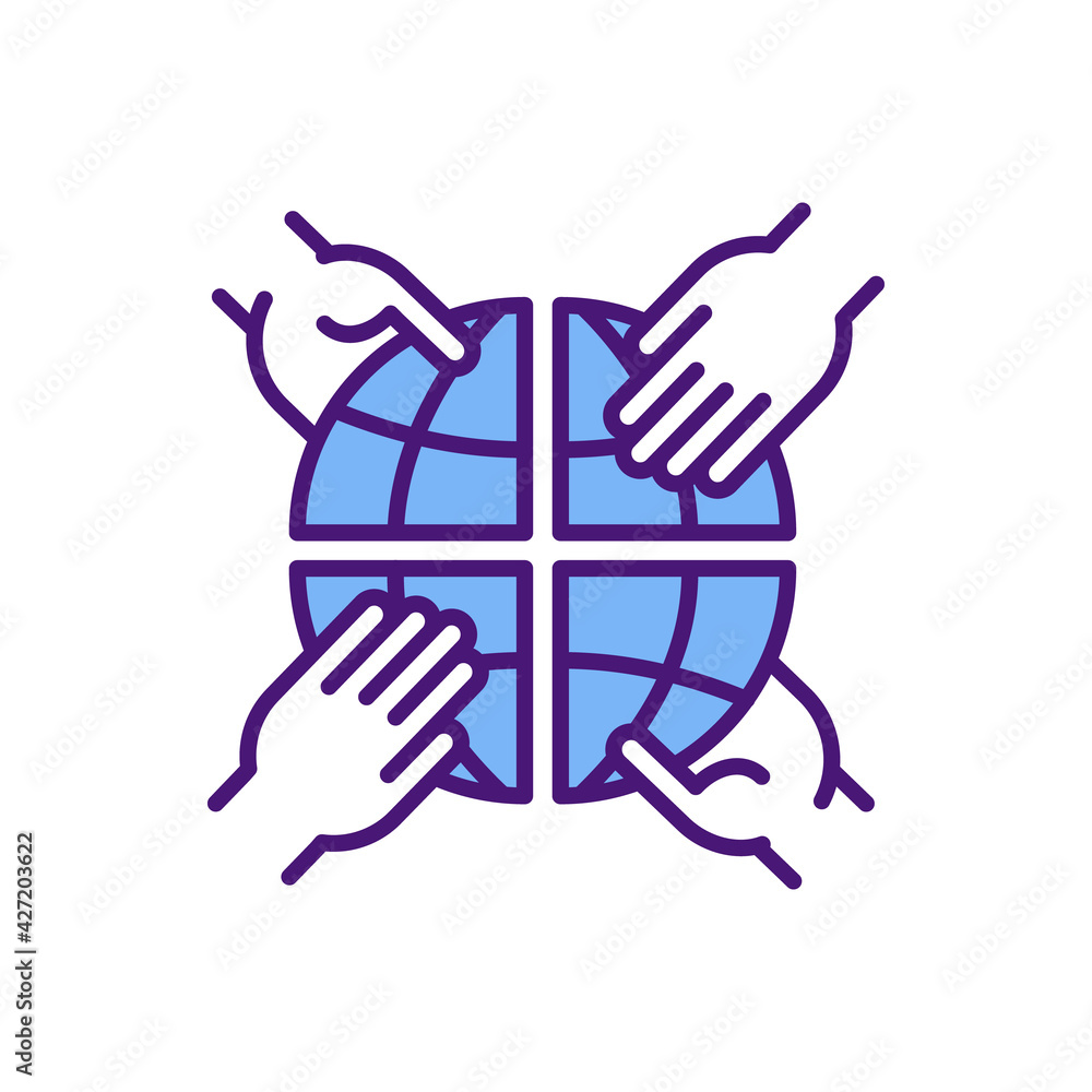 Vector de Stock Anti-competitive behaviour RGB color icon. Dividing ...
