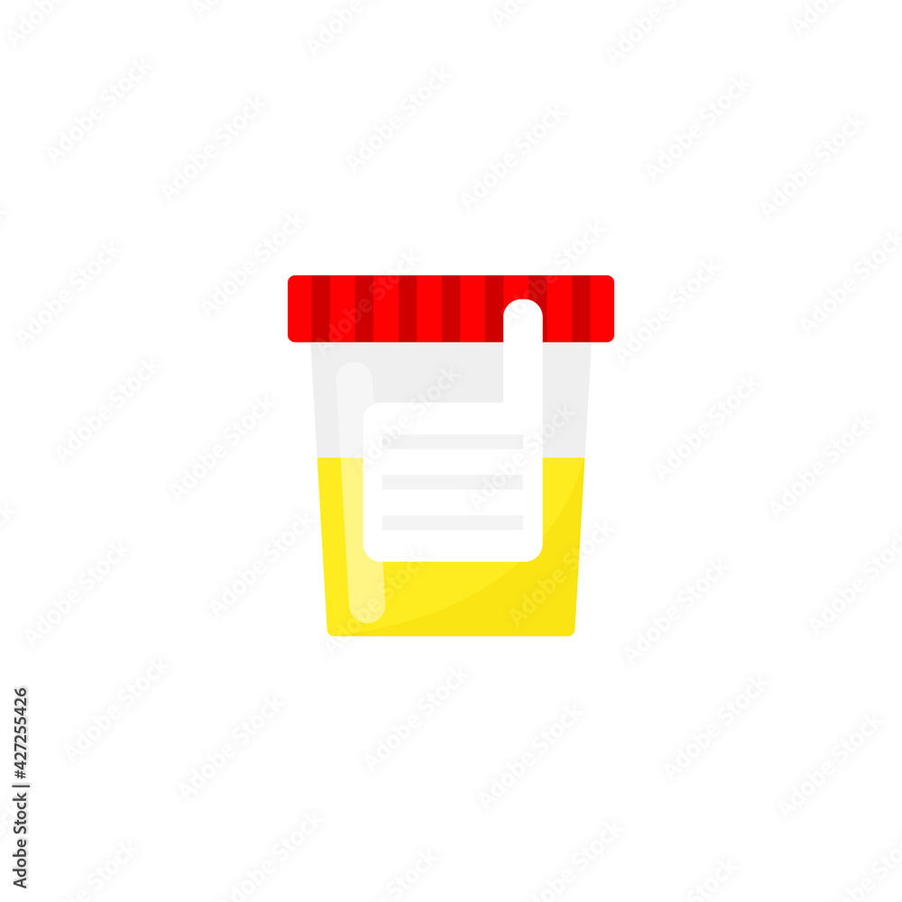 Urine test cup icon. Clipart image isolated on white background Stock ...