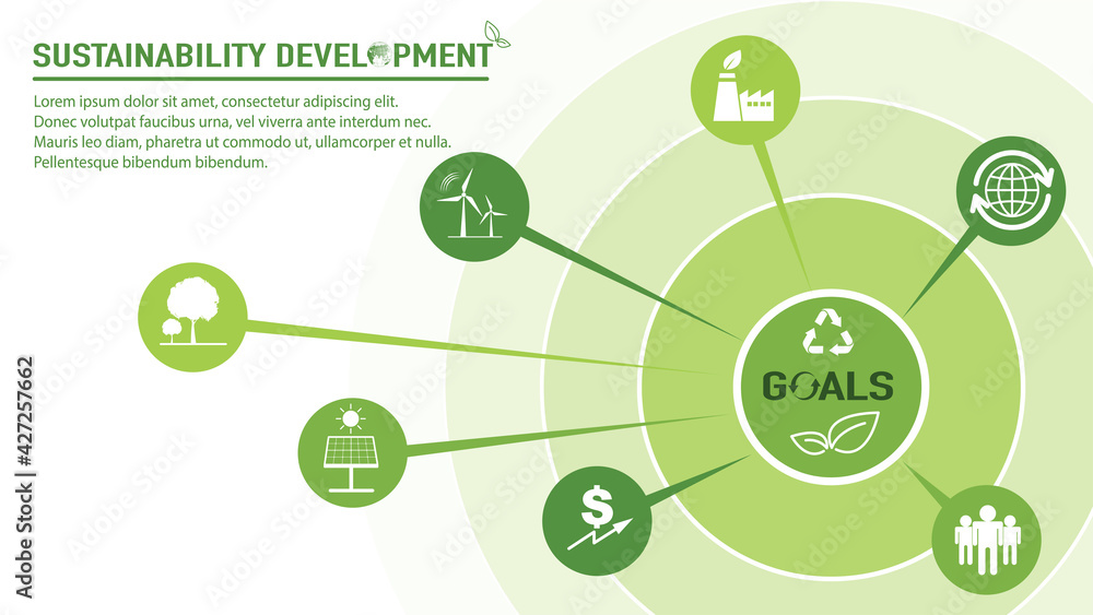 Background and Banner design template for sustainability development ...