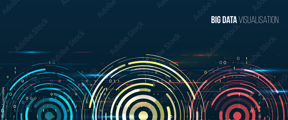 Abstract stream information with circles array and binary code. Filtering machine algorithms ...