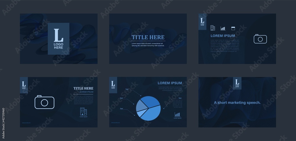 Business presentation template. Blue background. Stock Vector | Adobe Stock