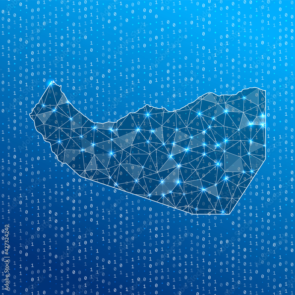 Network map of Somaliland. Country digital connections map. Technology ...