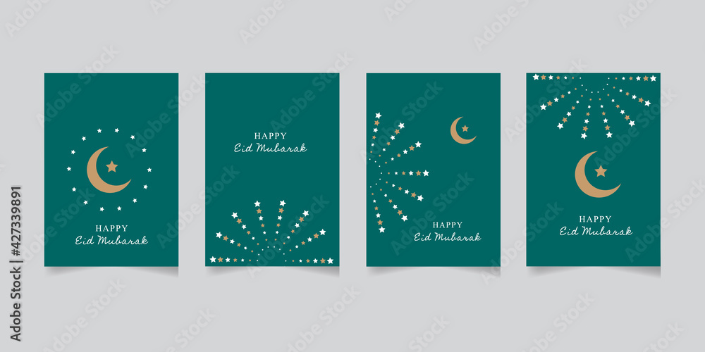 happy eid mubarak greeting card template Stock Vector | Adobe Stock