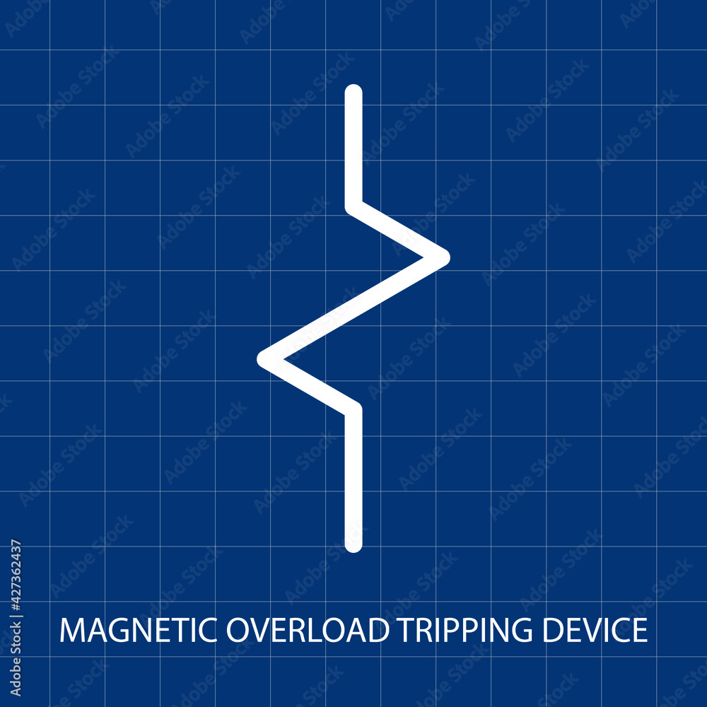 Symbol of Magnetic Overload Tripping Device Vector illustration symbol ...