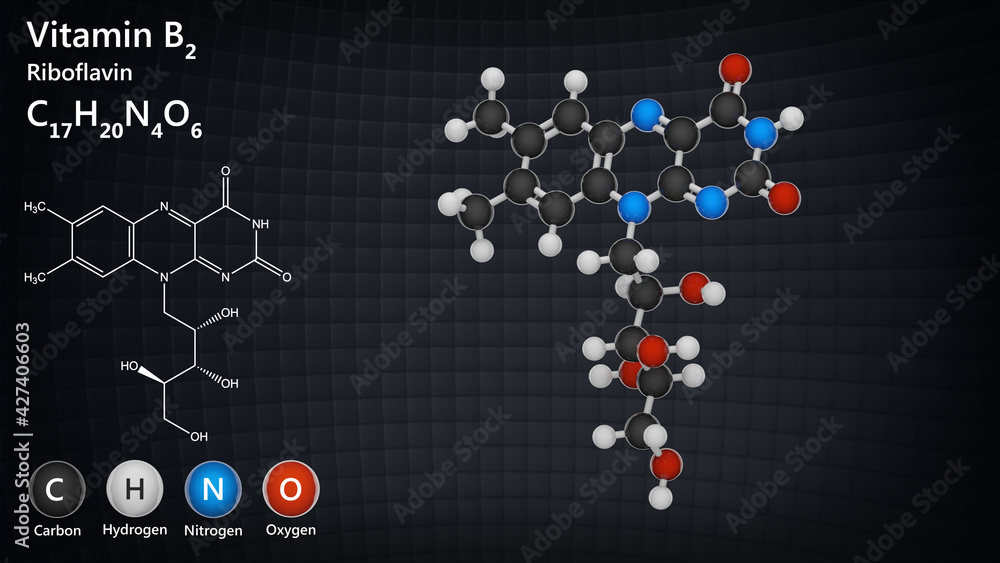 Vitamin B2(Riboflavin). Also known as Vitamin G, vactochrome ...