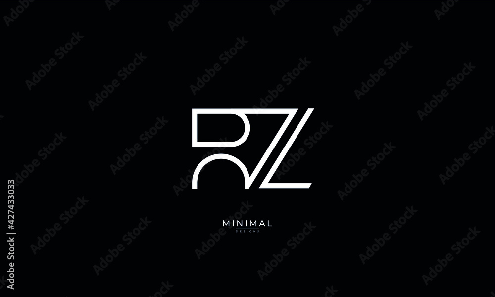 Alphabet letter icon logo RZ Stock Vector | Adobe Stock