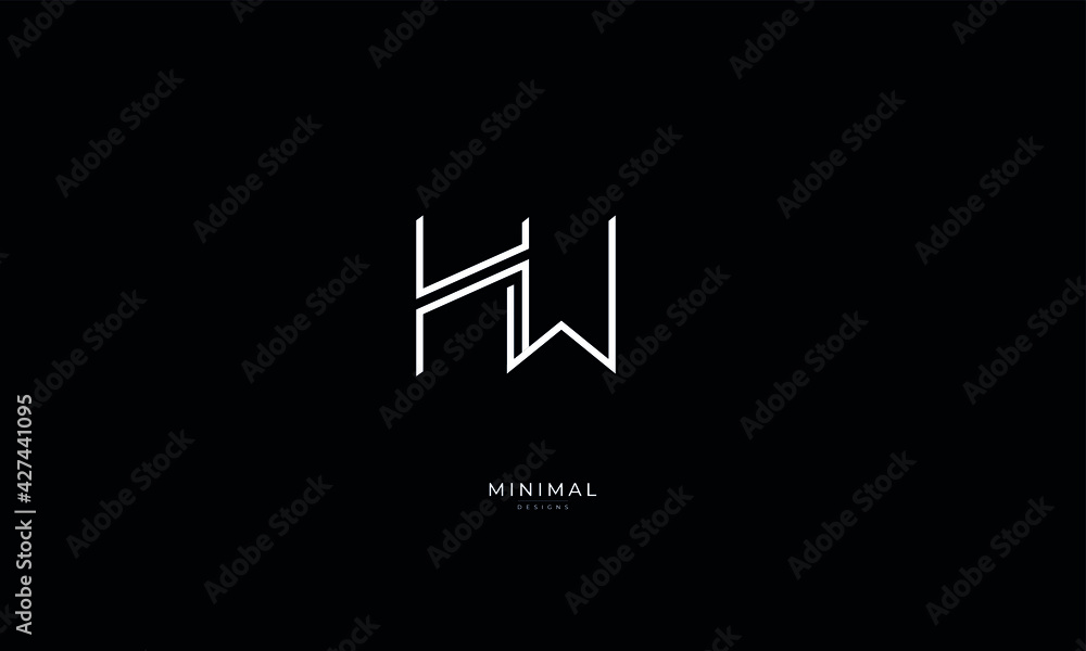 Alphabet letter icon logo HW Stock Vector | Adobe Stock
