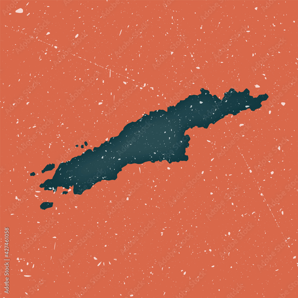 Hydra vintage map. Grunge map of the island with distressed texture ...