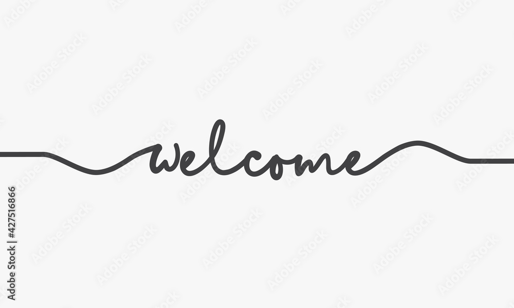 welcome handwritten word text. concept vector. Stock Vector | Adobe Stock