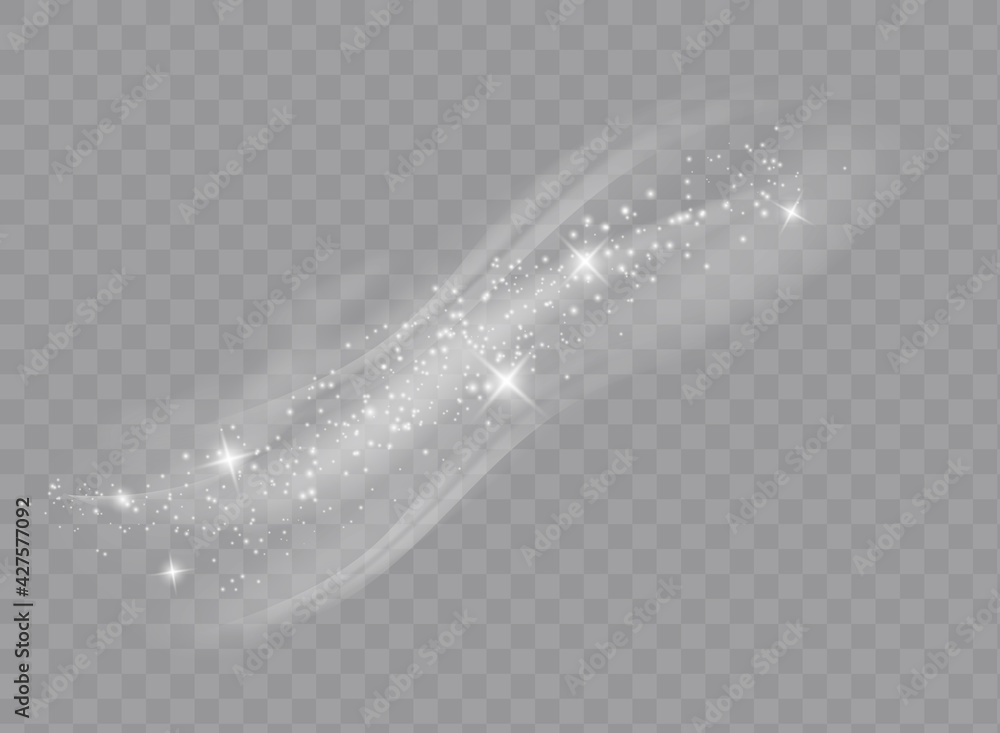 Snow and wind on a transparent background. White gradient decorative ...