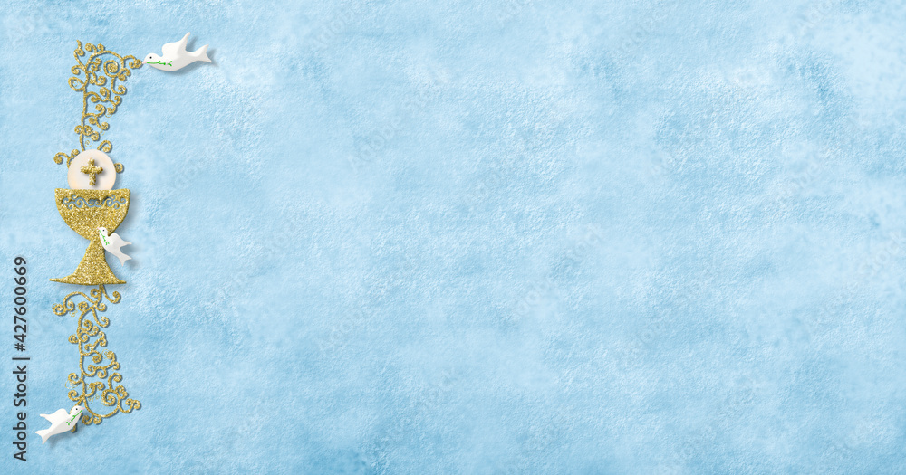 First holy Communion, background for card invitations Stock Photo ...