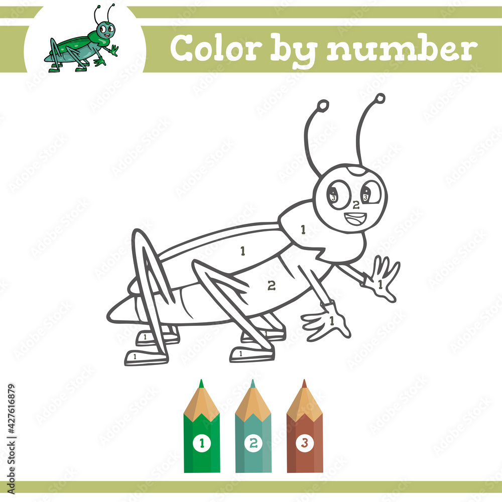 Color by numbers. Coloring page for preschool children. Learn numbers ...
