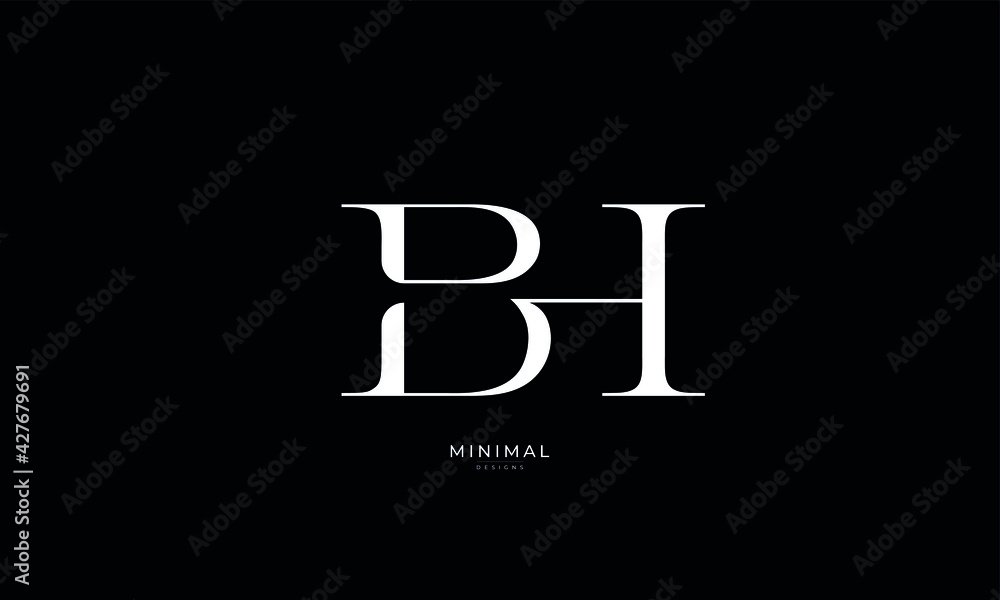 Alphabet letter icon logo BH Stock Vector | Adobe Stock