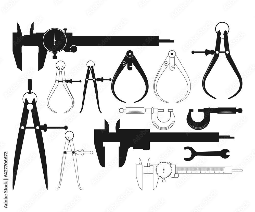 Caliper SVG, Caliper Silhouette, Engineering SVG, Construction svg ...