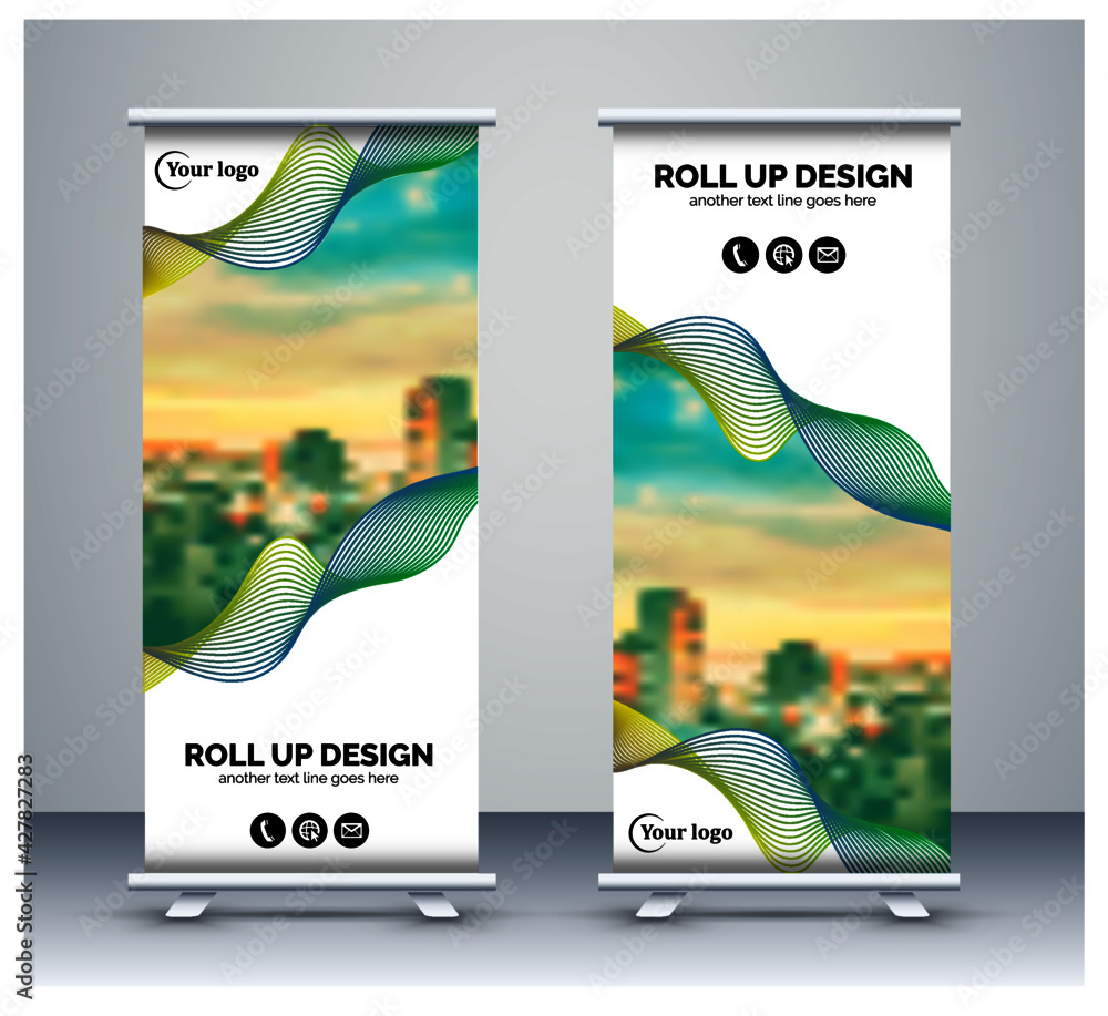 Roll up banner, Standee banner Design, X banner, L banner - Editable ...
