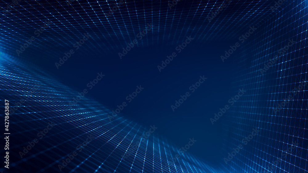 Abstract Digital Data Plexus Technology Background/ 4k animation of an abstract plexus shape ...