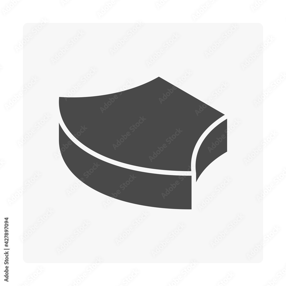 Concrete paver block pavement floor or brick vector icon. For landscape ...