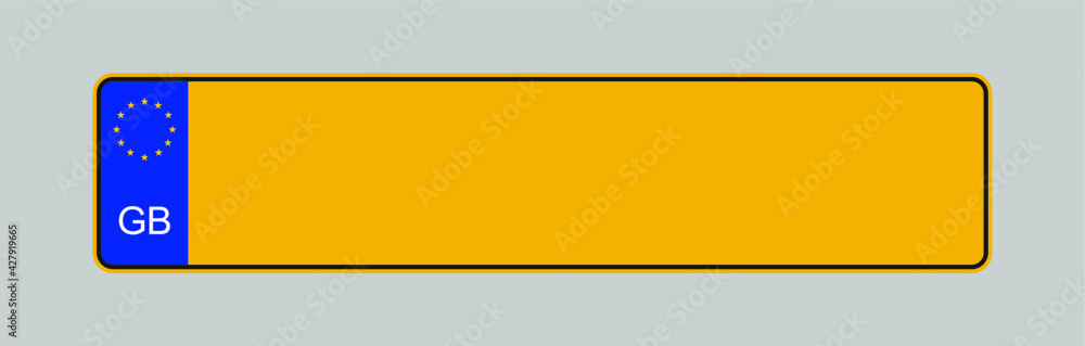 Licence plate of the United Kingdom. Vehicle registration plates frame ...