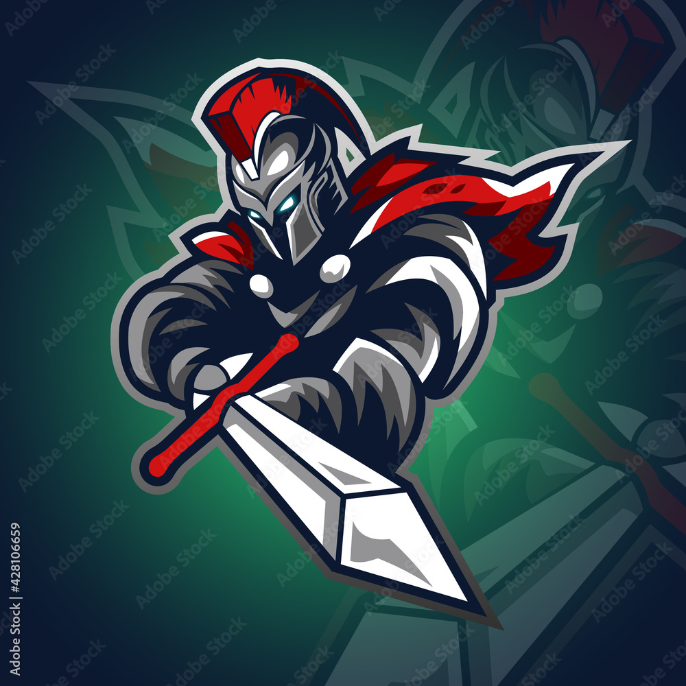 Spartan Knights Logo Gaming Vector Illustration Stock Vector | Adobe Stock
