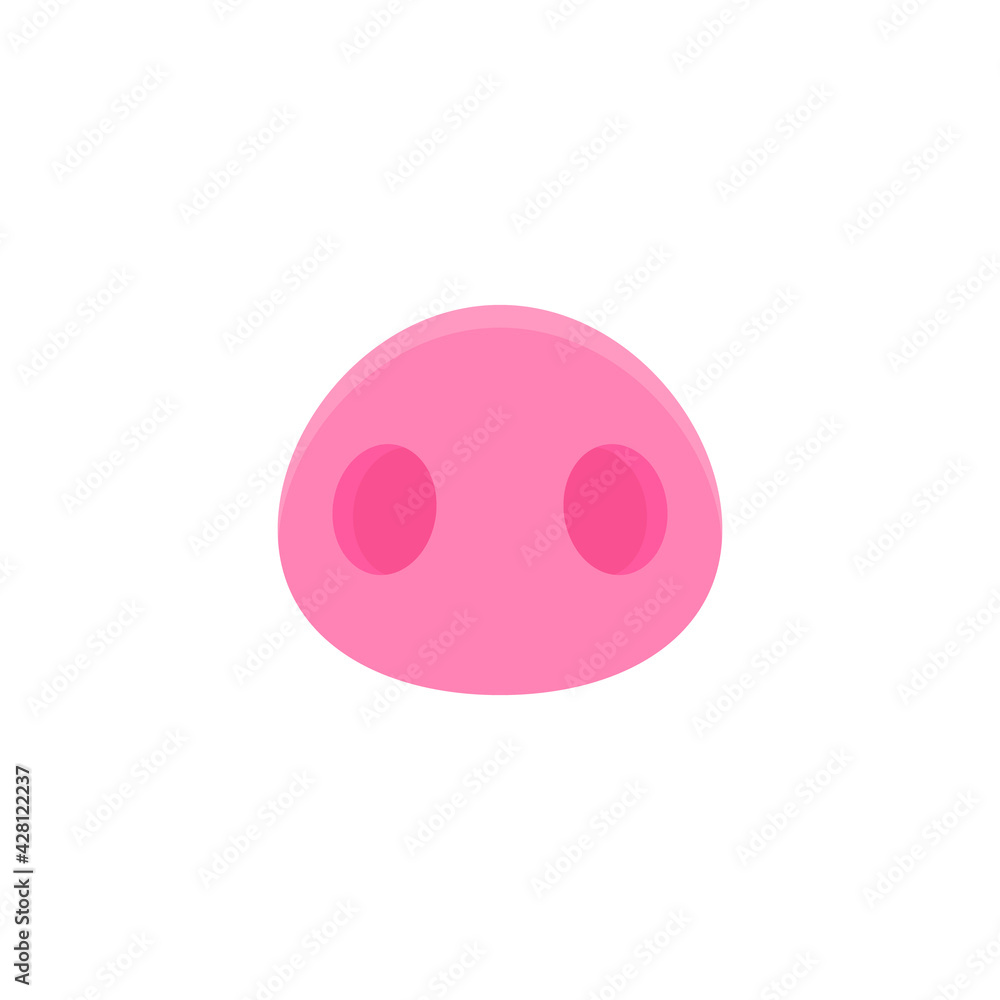 Pig nose icon and logo. Vector cartoon illustration. Clipart and ...