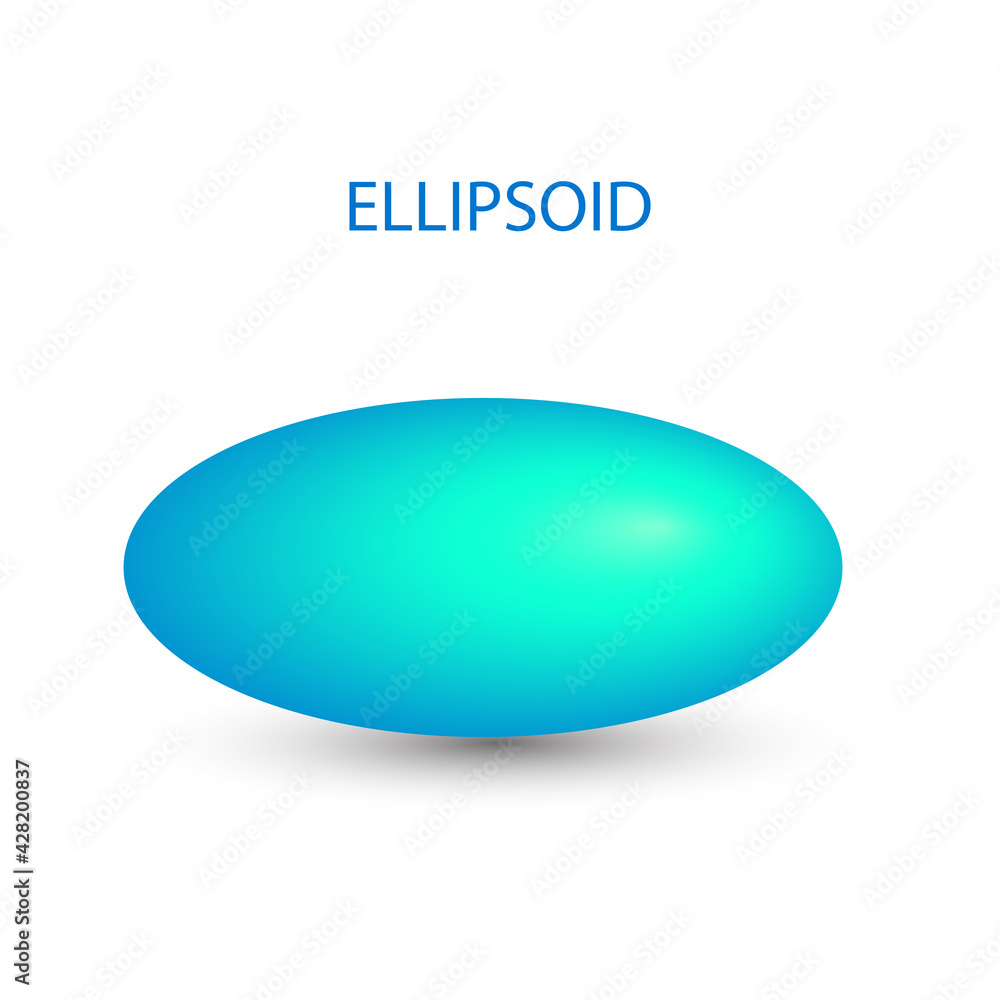 Image vectorielle Stock Vector blue ellipsoid with gradients and shadow ...