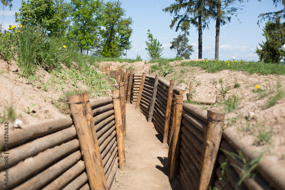 Defensive structures, trenches of the Second World War Stock Photo ...