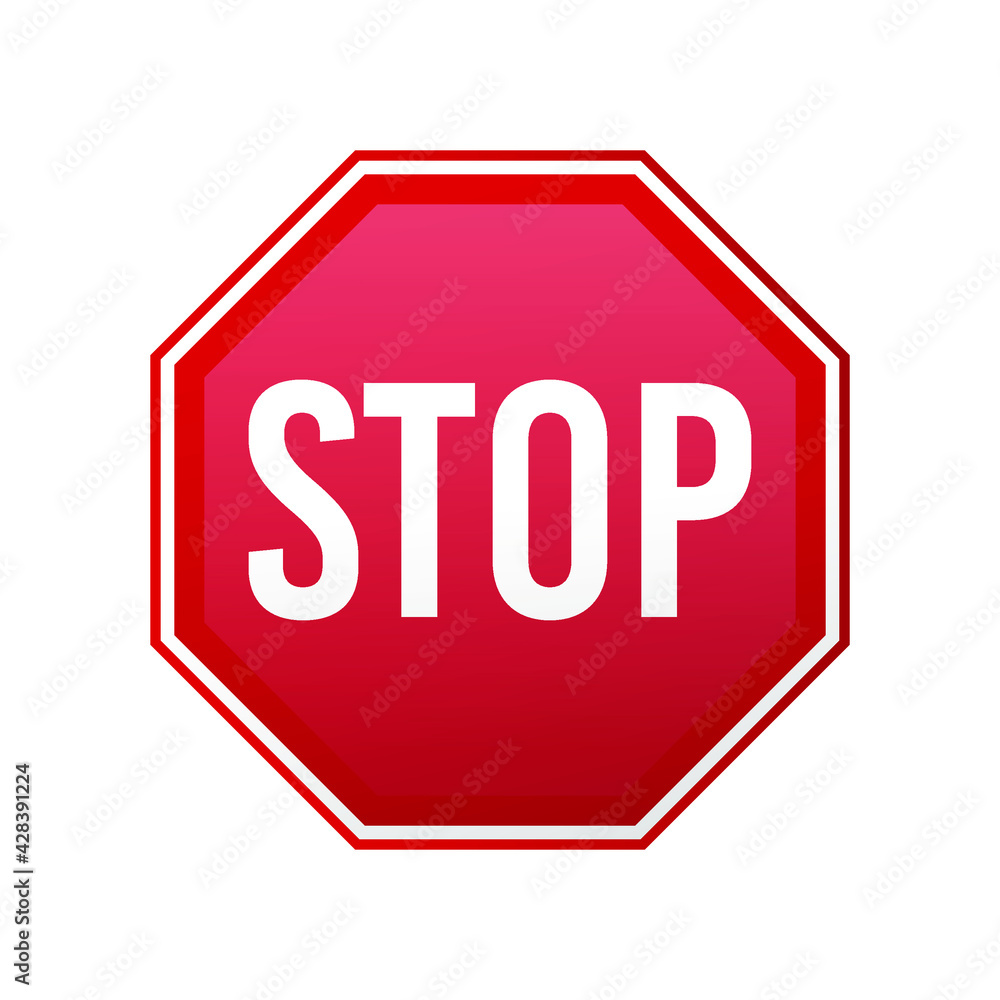 Stop Sign Emoji Icon Illustration. Traffic Signal Vector Symbol ...