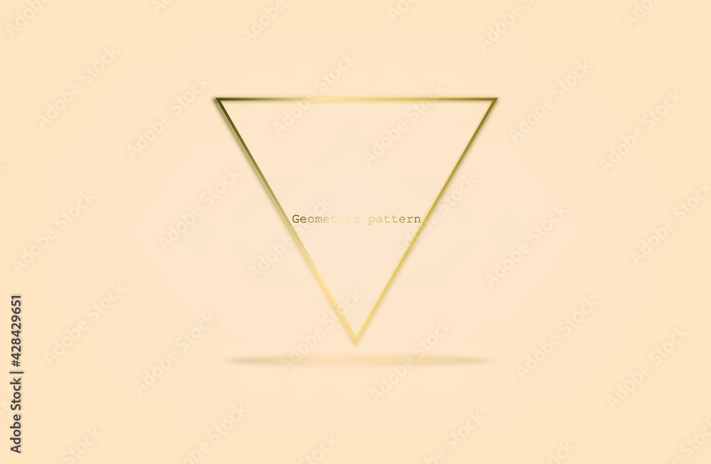 light background with golden triangle. inverted triangle. vector ...