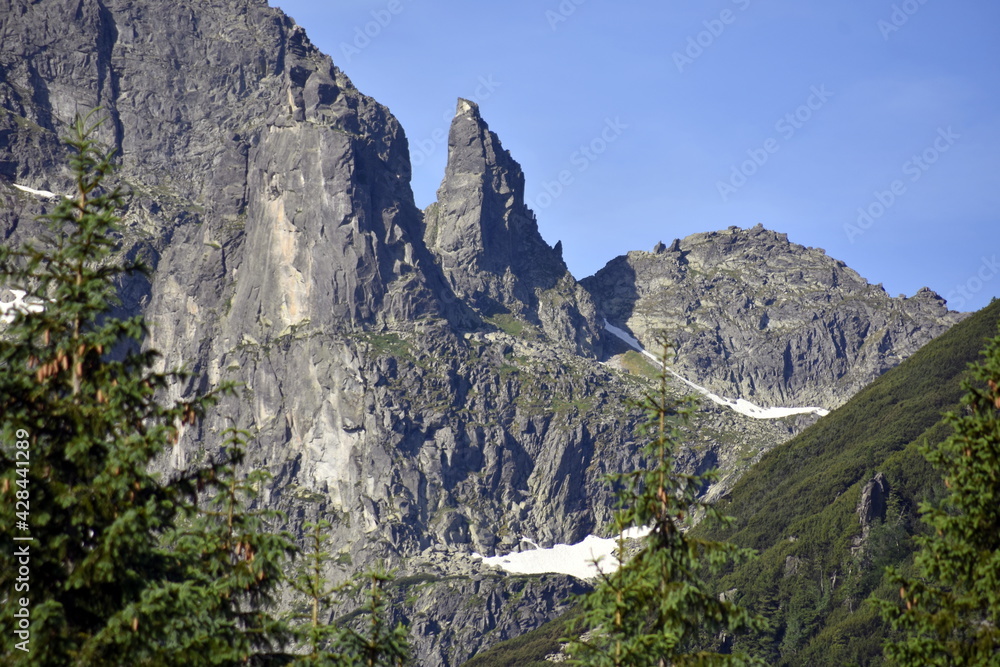 Foto de Stock Mnich, Tatry Wysokie, TPN, Tatrzański Park Narodowy, Otoczenie Morskiego Oka, Góry ...