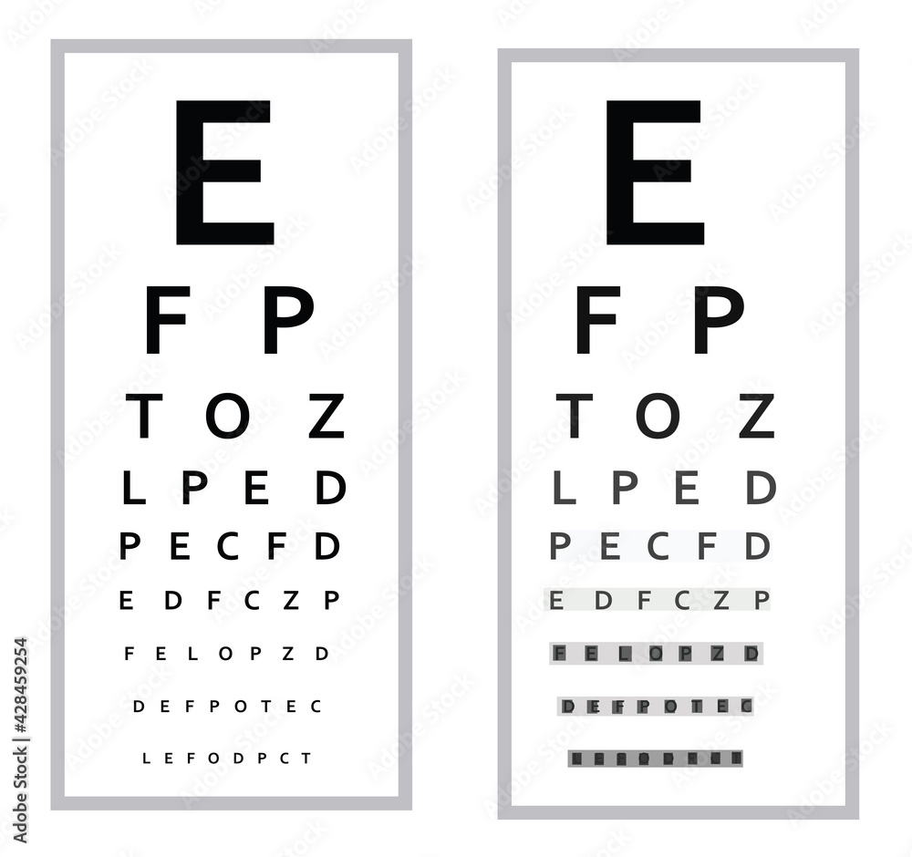 Ophthamology chart inspection. vector illustration Stock Vector | Adobe ...