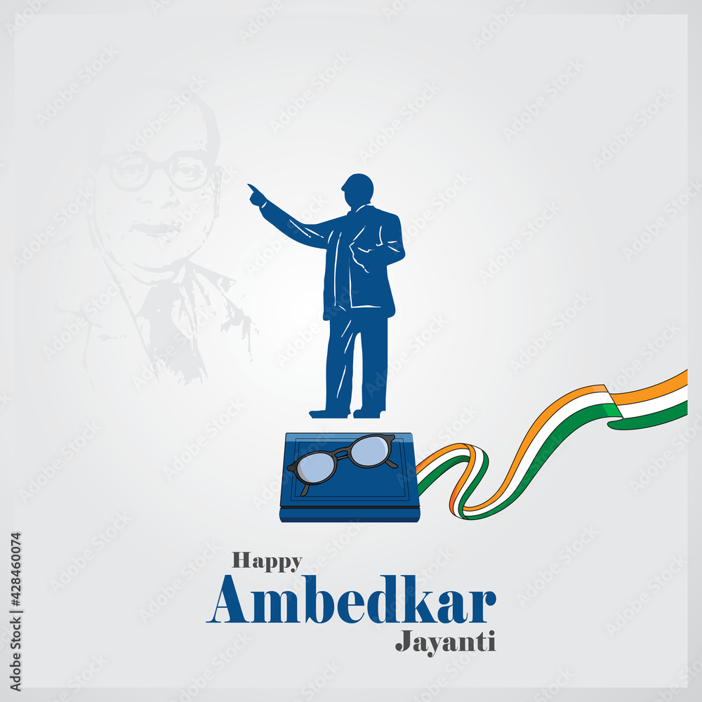 Ambedkar Jayanti poster design. Illustration of Babasaheb Bhimrao ...