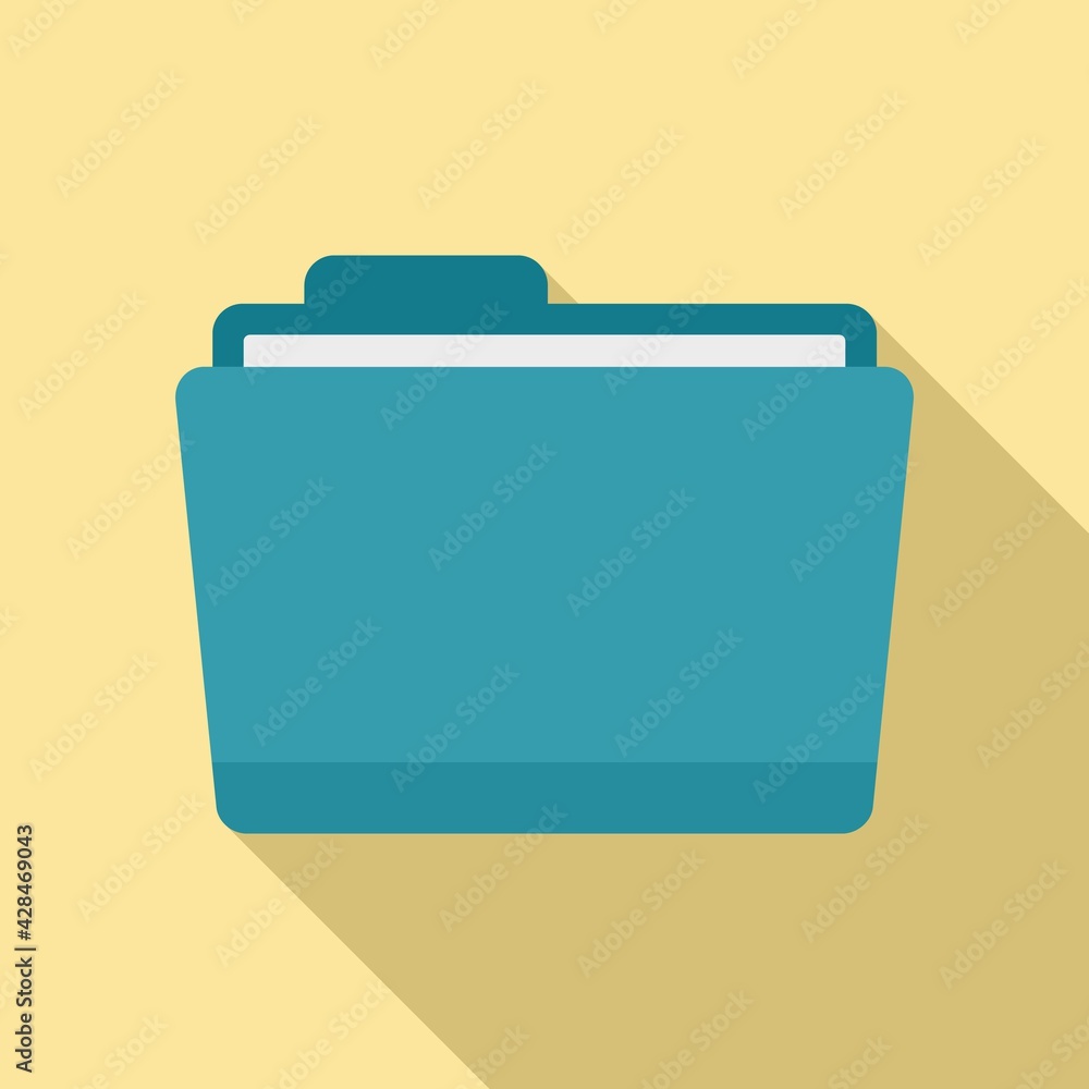 Flow folder icon, flat style Stock Vector | Adobe Stock