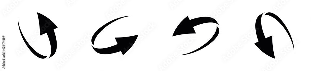 Loop circle arrow icon set Stock Vector | Adobe Stock