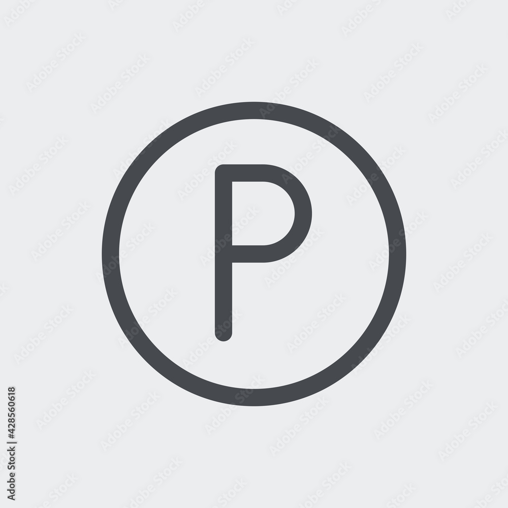 Parking icon isolated on background. Dashboard symbol modern, simple ...