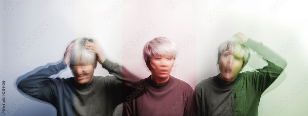 Conceptual Motion Blurred Photo of Crazy Person. Bipolar Disorder ...
