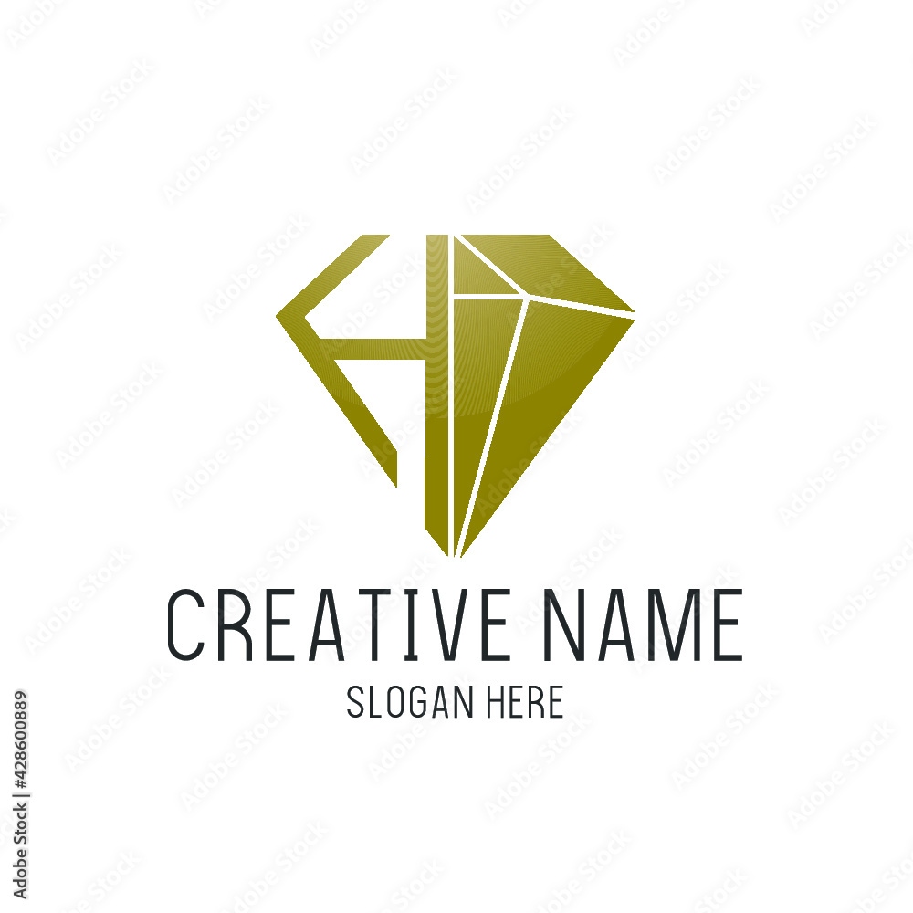 Vector Gold Letter H Diamond Logo Stock Vector | Adobe Stock