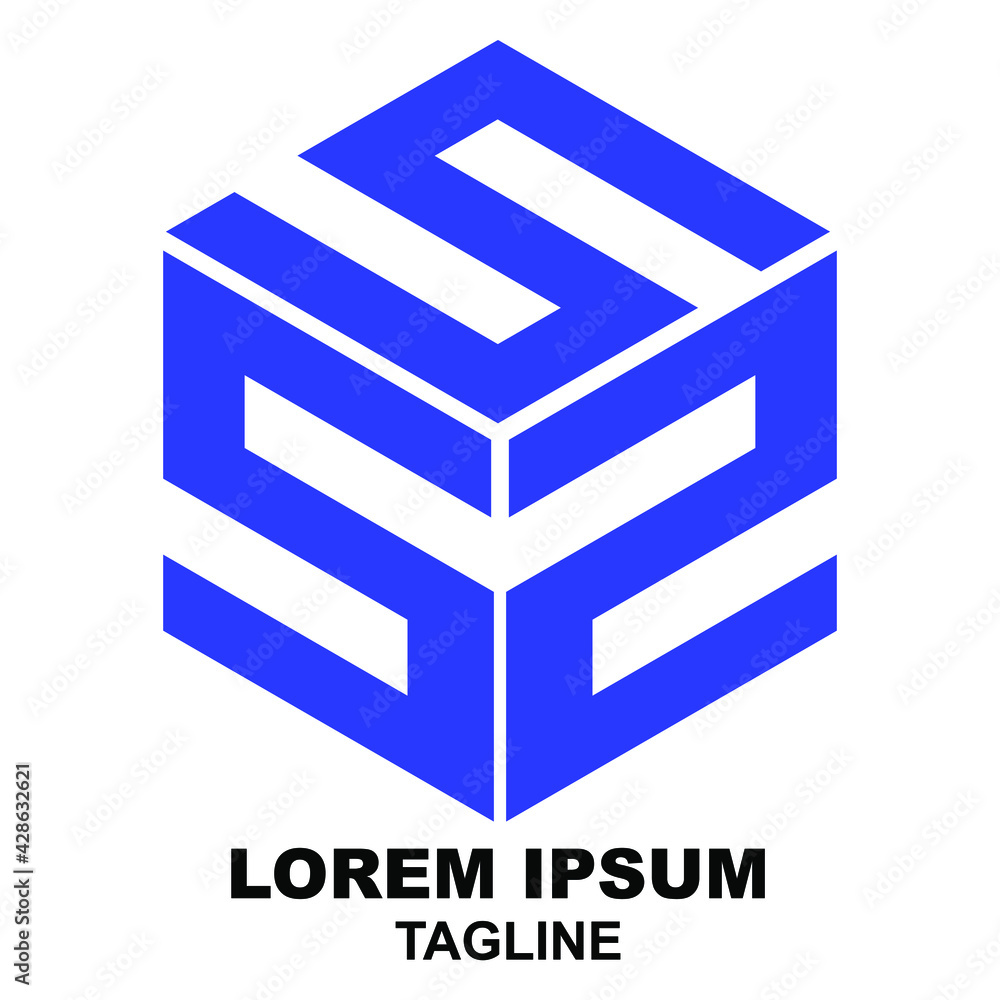 SS logo monogram, modern symbol. Alphabet blue color hexagonal. Stock ...