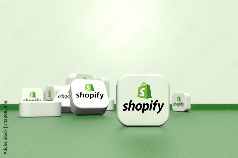 shopify, social network background design Stock Photo | Adobe Stock
