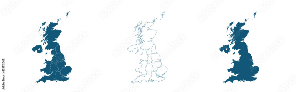United Kingdom countries and Ireland political map. England, Scotland ...