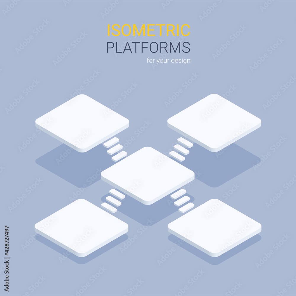 isometric vector illustration on gray background, isometric platforms ...