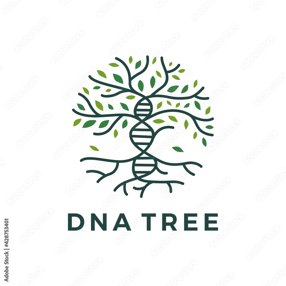 DNA tree logo vector icon illustration Stock Vector | Adobe Stock