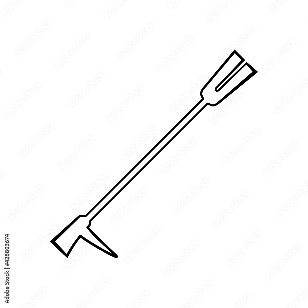 Firefighter Halligan Bar outline icon. Clipart image isolated on white ...