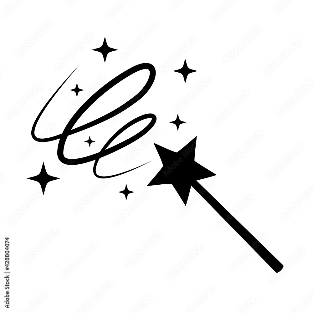 Wand Clipart Black And White