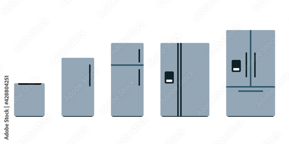 Refrigerator sizes chart icon. Clipart image isolated on white ...