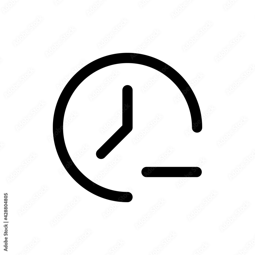 Time reduce line icon. Clipart image isolated on white background Stock ...