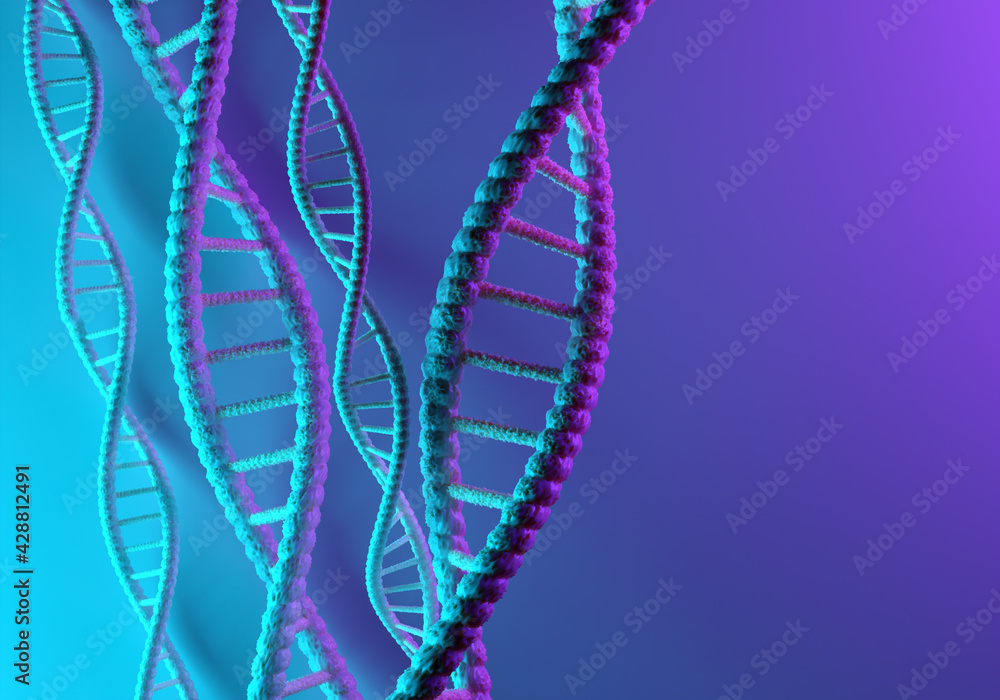 Background on theme of genetics. DNA molecules symbolize gene changes ...