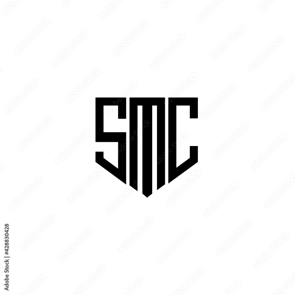 SMC letter logo design with white background in illustrator, cube logo ...